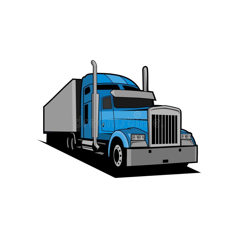 Truck trailer vector stock vector. Illustration of commercial - 156498689