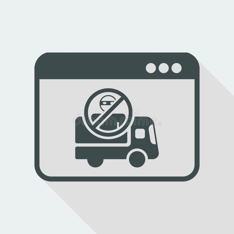 Truck Transport with Security Computer Control - Vector Flat Icon Stock ...