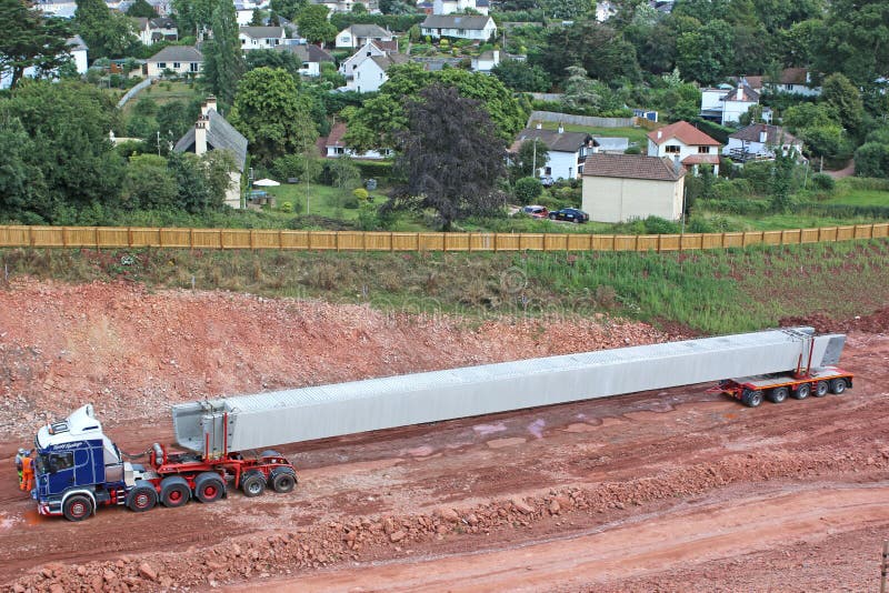 Truck Transporting Concrete Beam Editorial Photo - Image of heavy ...