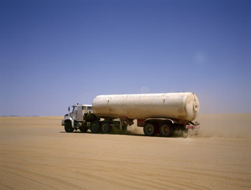 Truck Driving through the Arab Desert Stock Image - Image of trailer ...