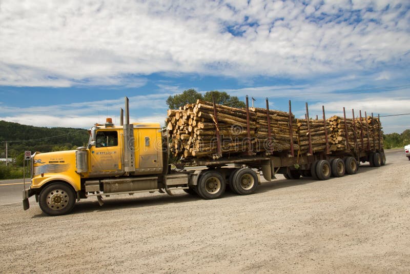 Truck transporting Wood. editorial stock photo. Image of carriage ...