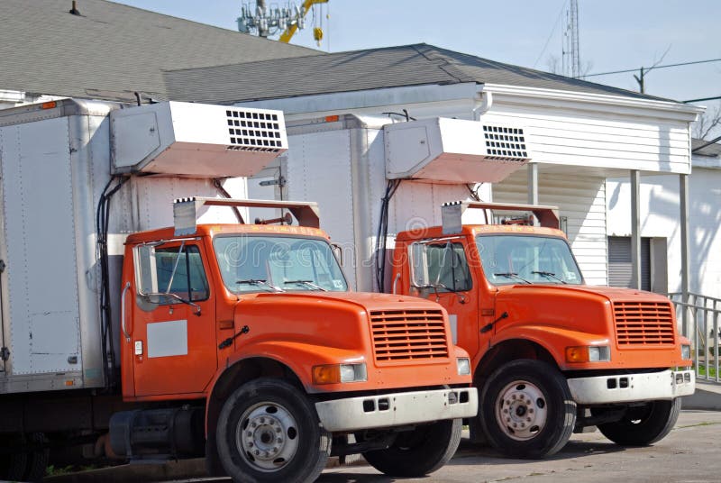 Front View of Tractor Trailer Stock Image - Image of grill, carrying ...