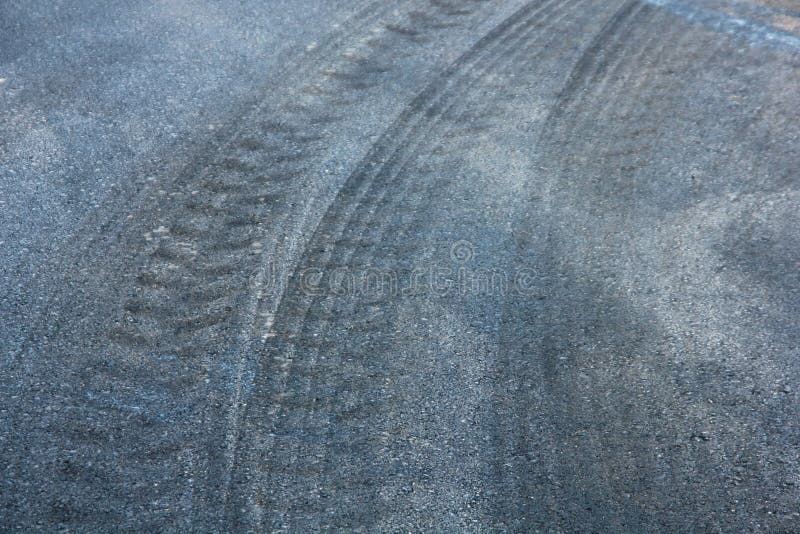 Truck tyre trace stock image. Image of brake, asphalt - 32048871