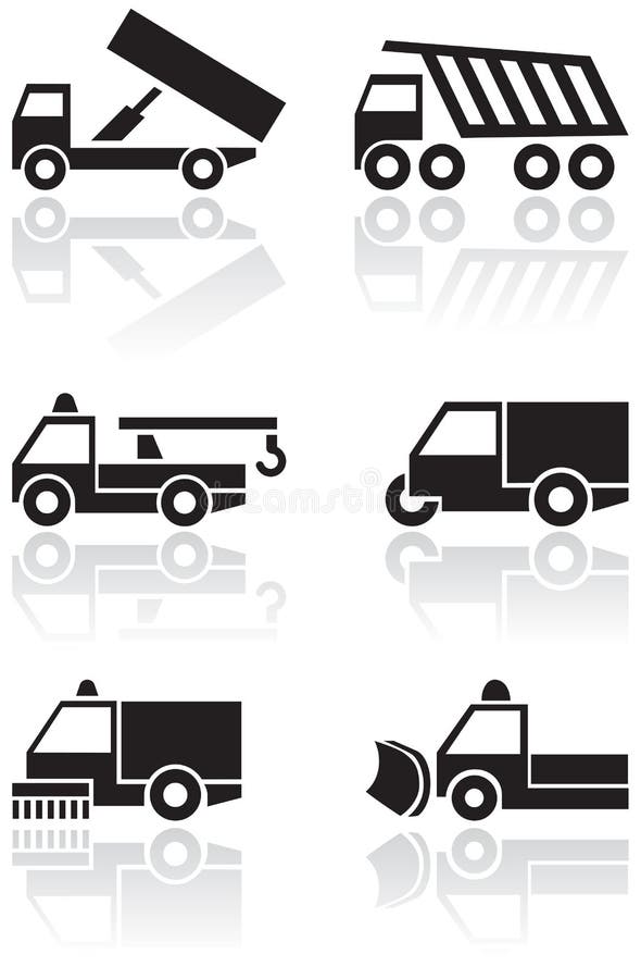 Truck or Van Symbol Vector Set. Stock Vector - Illustration of ...