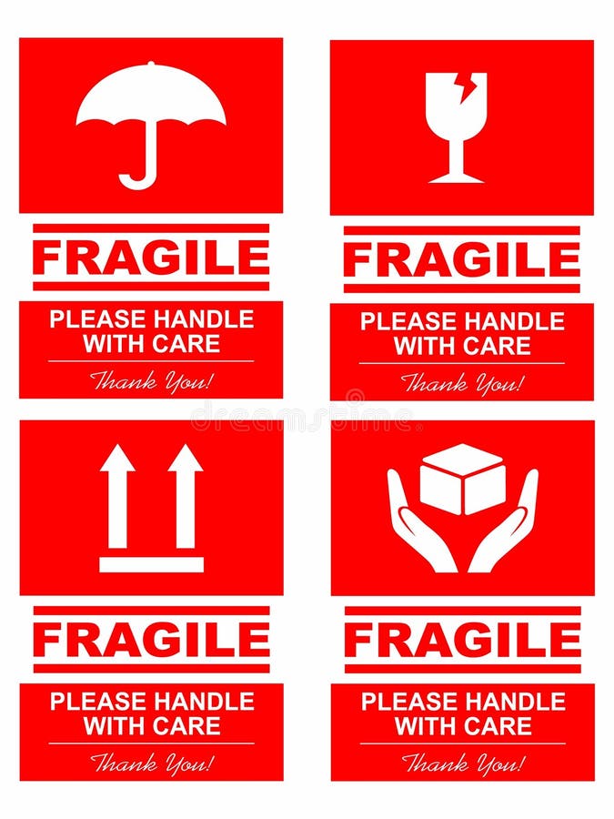 Fragile Sign Logo, Editable Vector Eps File Stock Illustration ...