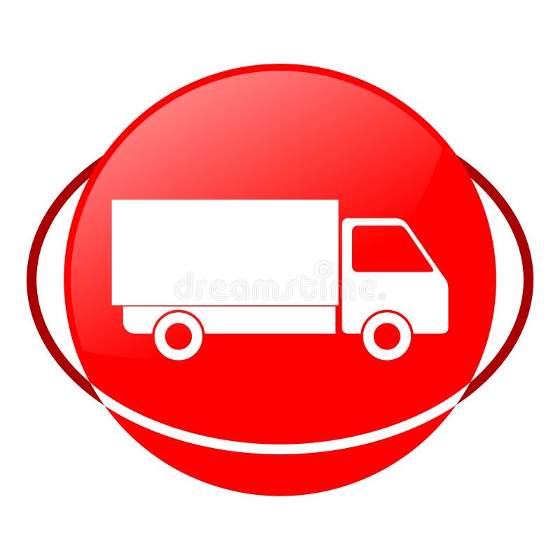 Truck Vector Illustration, Red Icon Stock Vector - Illustration of ...