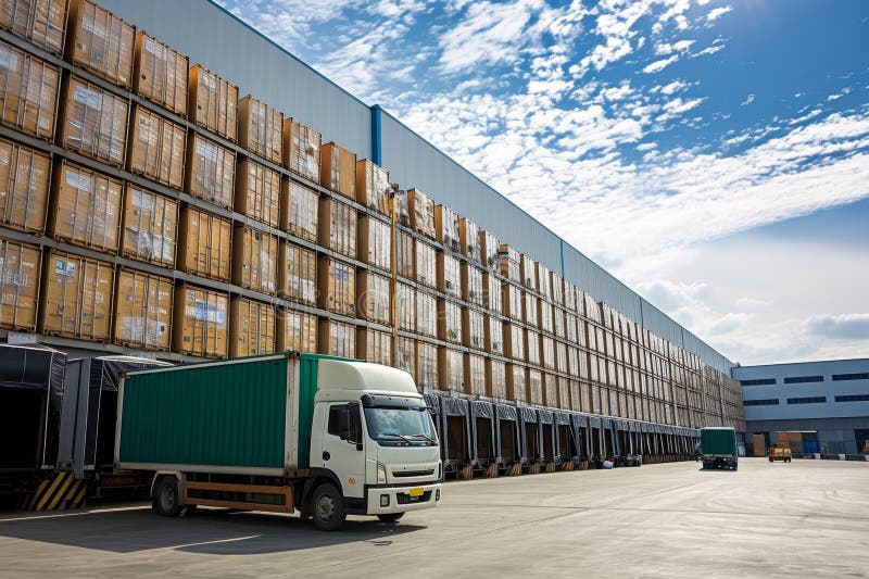 Truck at Warehouse for Loading Goods. Stock Image - Image of shipping ...
