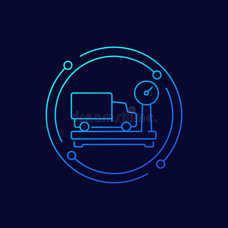 Truck Weight Icon, Linear Design Stock Vector - Illustration of scale ...