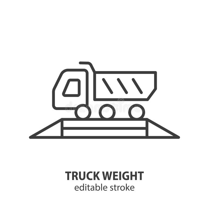 Truck Weight Line Icon. Weighbridge Vector Symbol Stock Vector ...