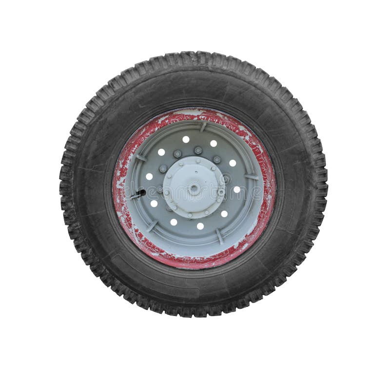 Truck Wheel Isolated on White Background Clipping Path Stock Image ...