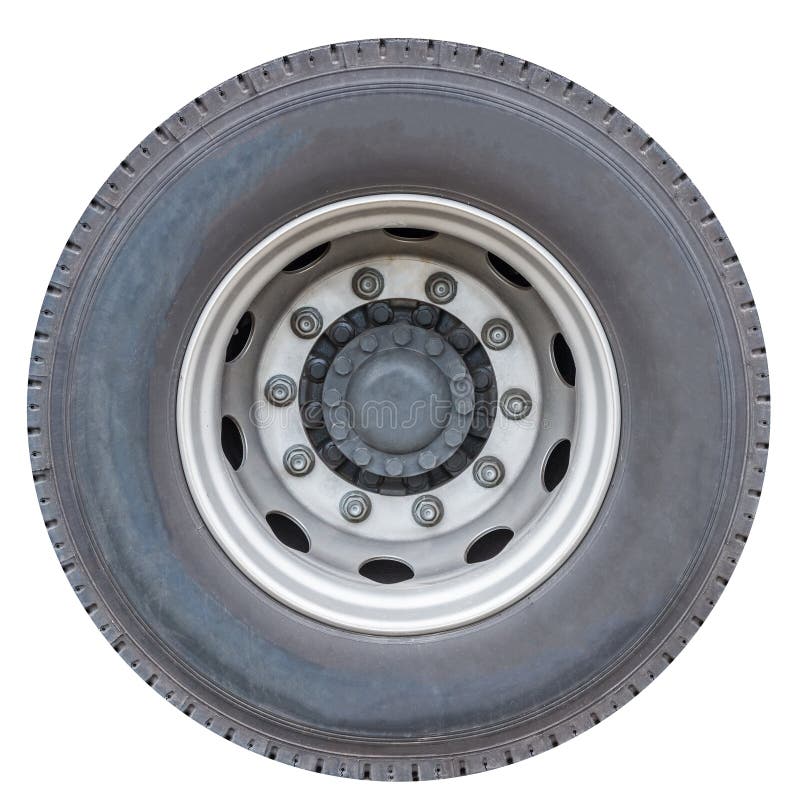 Truck Wheel Isolated on White Background Stock Image - Image of front ...