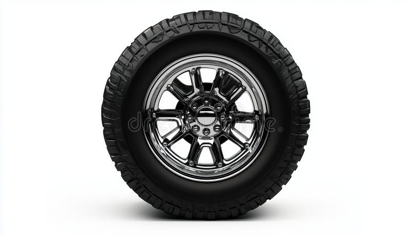 Truck Wheel and Tire on White Background Stock Image - Image of metal ...