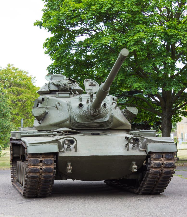 Truck and Wheels of the American Tank. Front View of Tank Stock Image ...