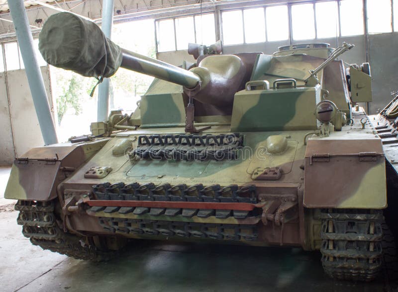 Truck and Wheels of the German Tank. Front View Tank Stock Image ...