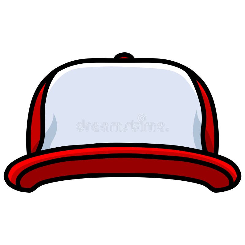 Trucker Hat Red and White Cap Vector Illustration Stock Vector - Illustration of clothing, hand ...