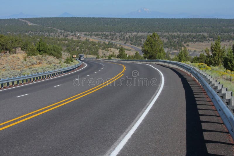 Trucking Over Horse Ridge Summit Stock Photo - Image of summit ...