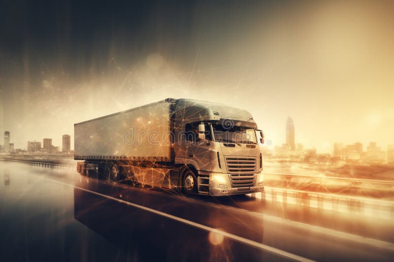 Trucks with Cargo. Created with Generative Ai Technology Stock ...