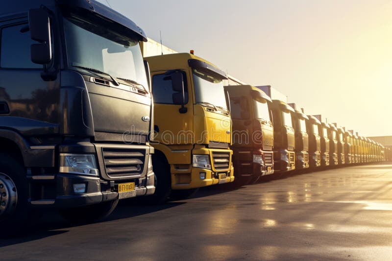 Trucks with Cargo. Created with Generative Ai Technology Stock ...