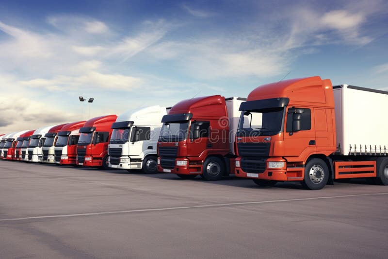 Trucks with Cargo. Created with Generative Ai Technology Stock ...