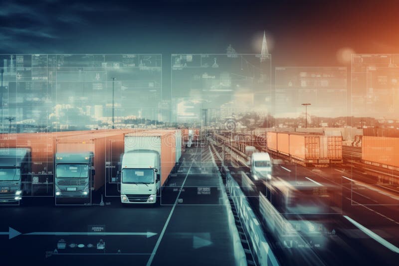 Trucks with Cargo. Created with Generative Ai Technology Stock ...