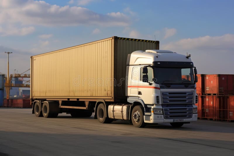 Trucks with Cargo. Created with Generative Ai Technology Stock ...