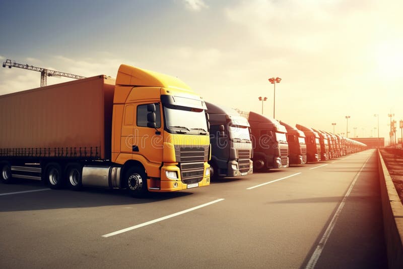 Trucks with Cargo. Created with Generative Ai Technology Stock ...