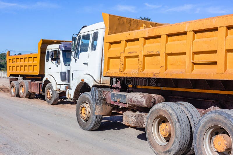 Trucks Industrial Earthwork Vehicles Close-up Stock Photo - Image of ...