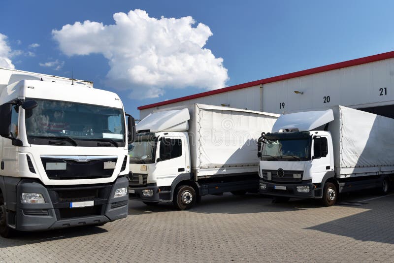 Trucks Loading at a Depot of a Forwarding Agency - Transport and ...