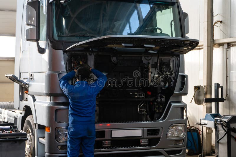 Trucks Repair in Car Service Stock Image - Image of repair, vehicle ...