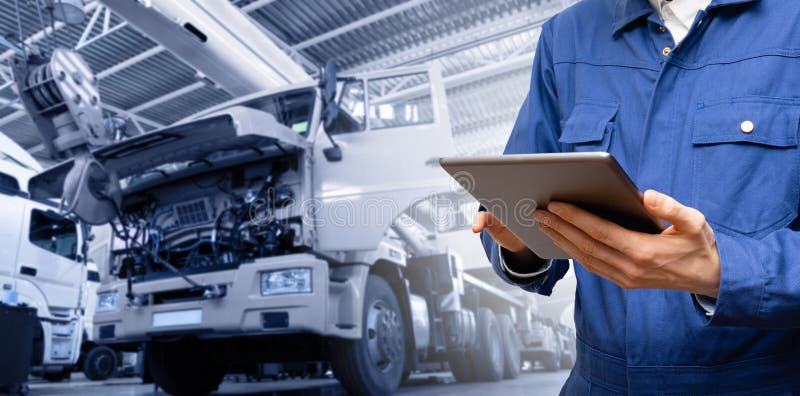 Trucks Repair in Car Service Stock Image - Image of garage, indoor ...