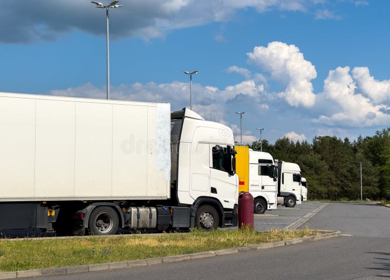 Trucks at a Rest Area on a German Highway Editorial Photography - Image ...