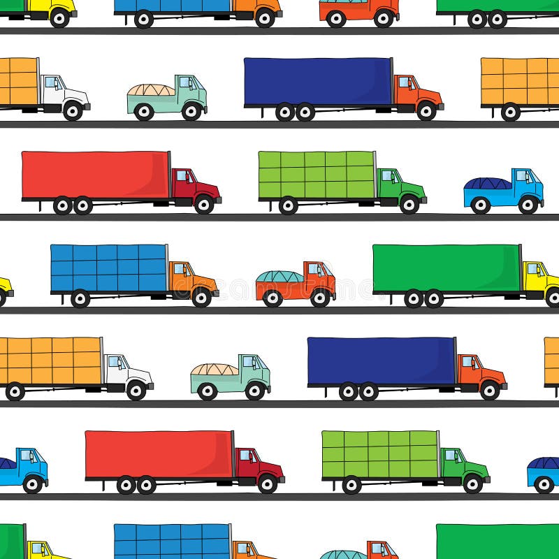 Trucks seamless pattern stock vector. Illustration of pattern - 72825494