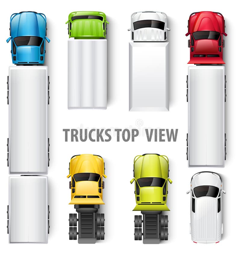 Trucks top view. Vector stock vector. Illustration of realistic - 172006006