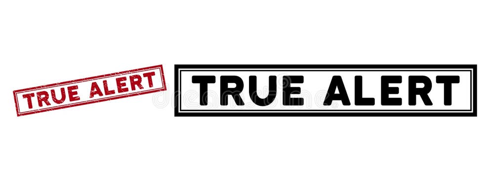 Scratched True Alert Rectangle Frame Stamp Stock Illustration ...