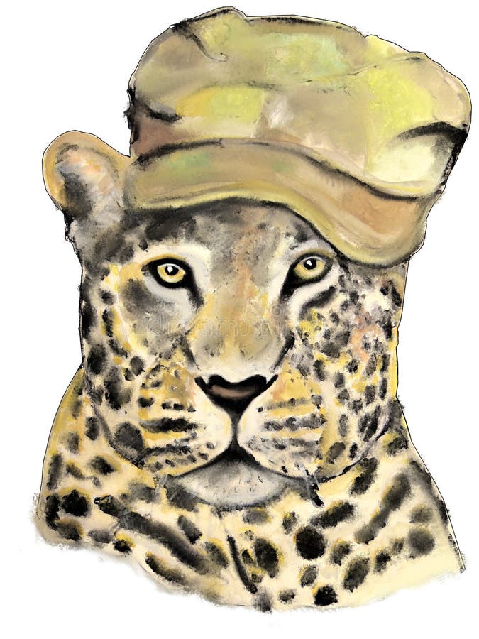 True Animal Hunter with a Hat Stock Illustration - Illustration of ...