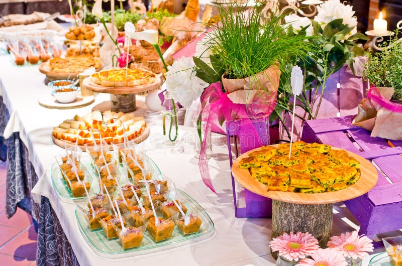 Real Buffet Tables Ready for an Aperitif or Appetizer Stock Image ...