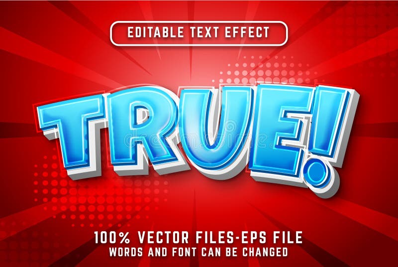 True Cartoon Style Text Effect Premium Vectors Stock Vector ...