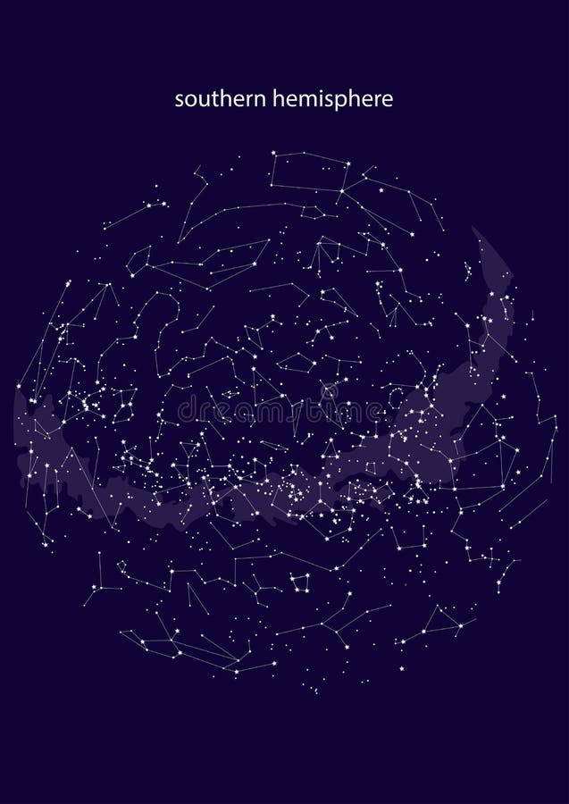 True Constellations of the Southern Hemisphere, Star Map. Science ...