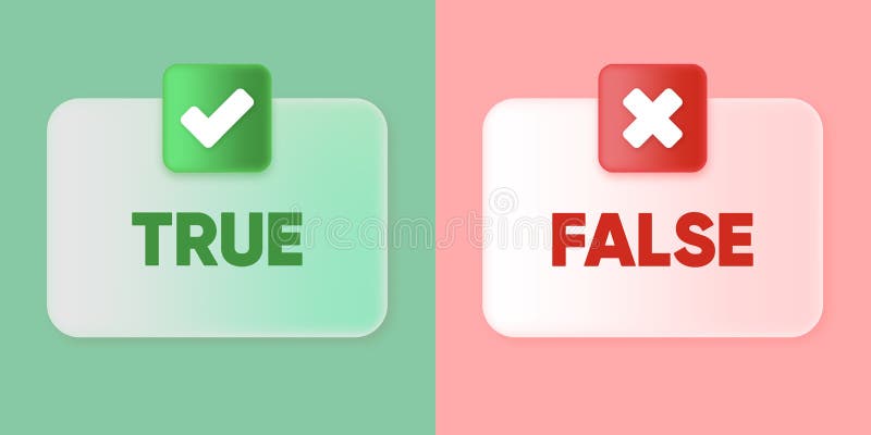 True or False Banner. Green Check Mark and Cross Mark Symbols Icon ...