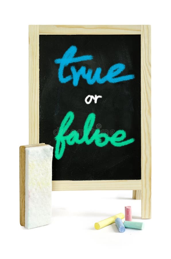 True or False with Checkboxes - White Chalk Handwriting on Blackboard ...