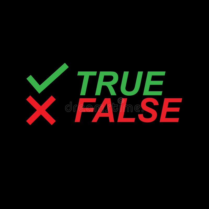 True and False stock vector. Illustration of sign, truth - 116327800