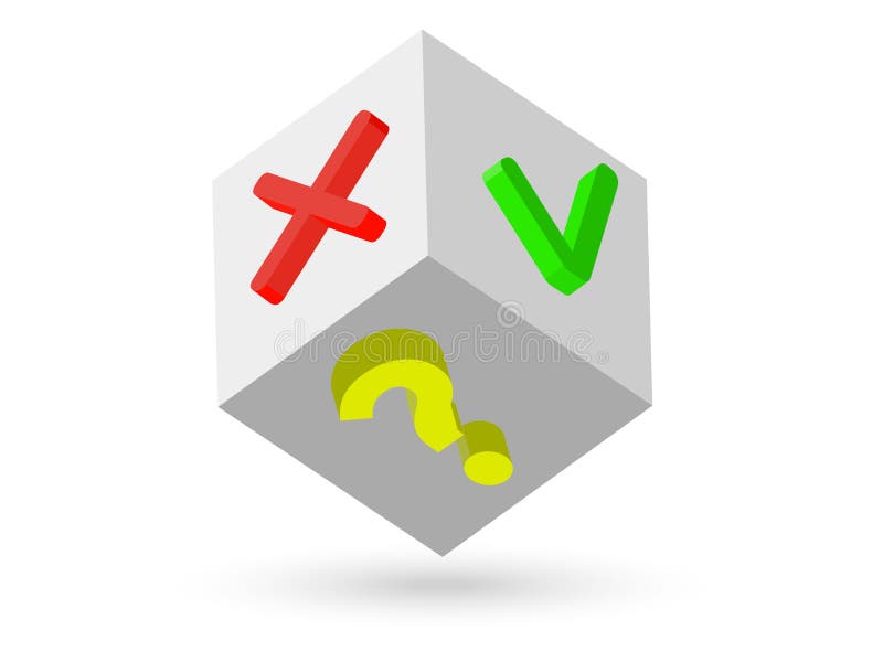 True-false 3d cube stock vector. Illustration of sign - 81342382
