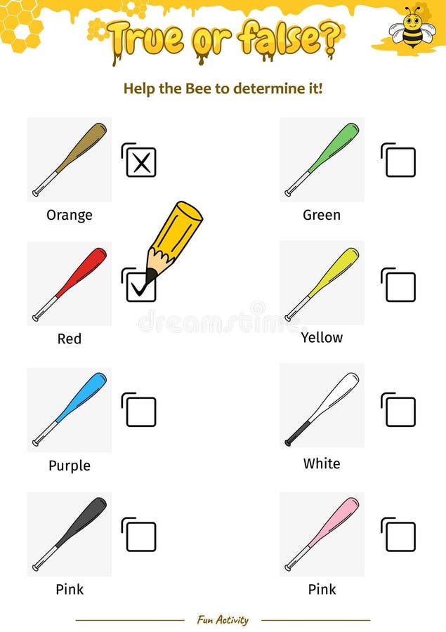 True or False Help the Bee To Determine it Stock Vector - Illustration ...
