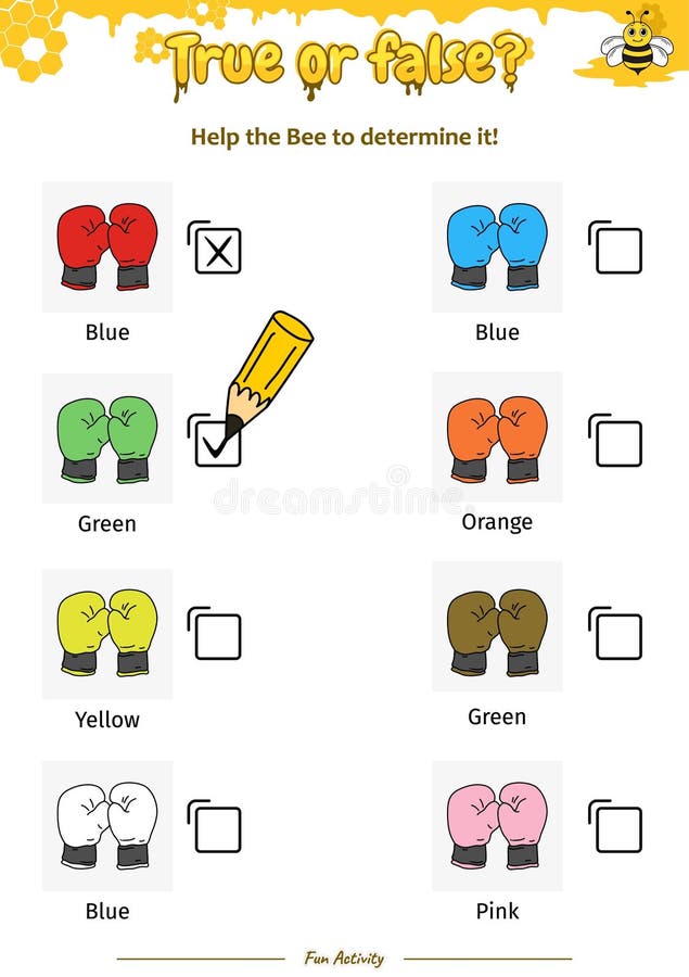 True or False Help the Bee To Determine it Stock Vector - Illustration ...