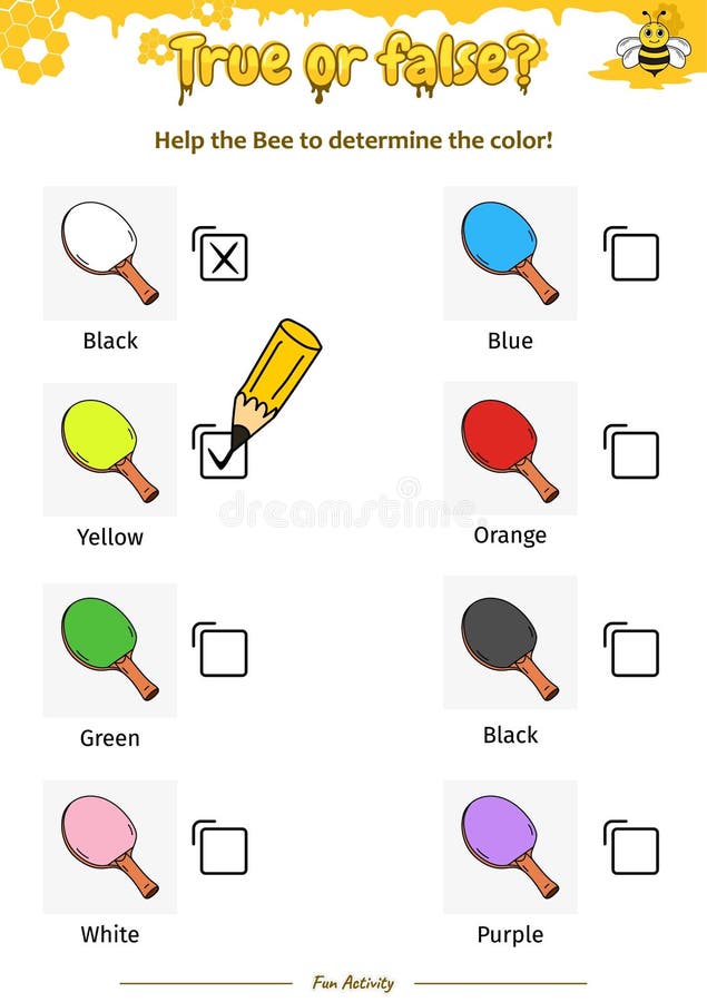 True or False Help the Bee To Determine it Stock Vector - Illustration ...