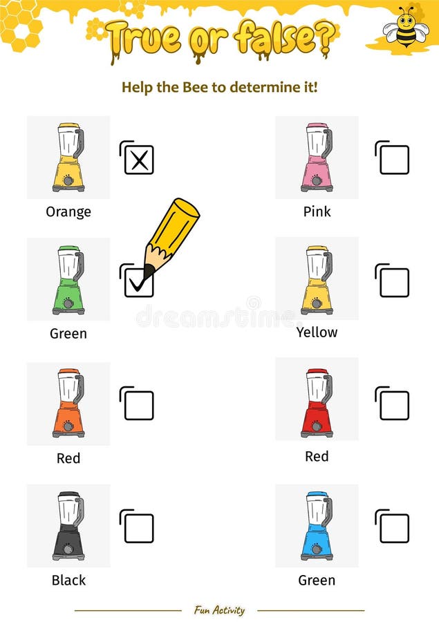 True or False Help the Bee To Determine it Stock Vector - Illustration ...