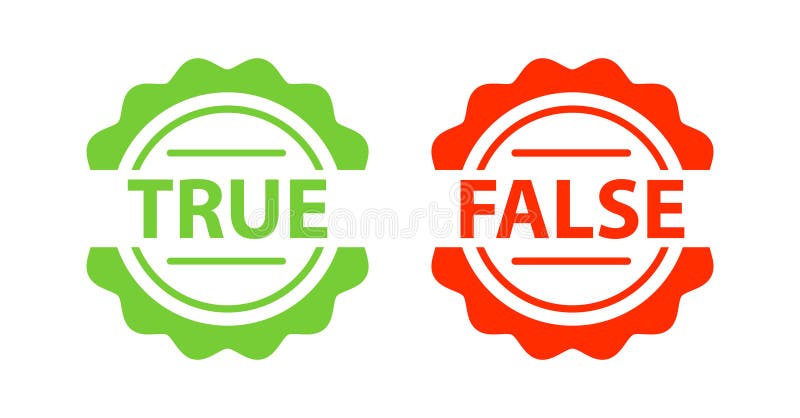 True or False Signs, Label. Two Green and Red Stickers Stock Vector ...