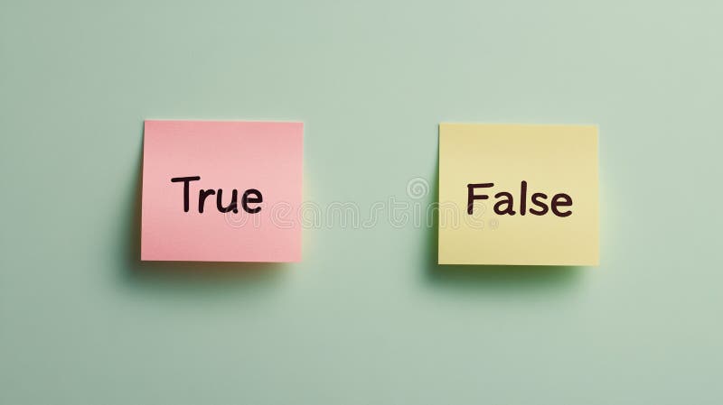 True or False Sticky Notes Decision Choice Option Answer Test Quiz Exam ...