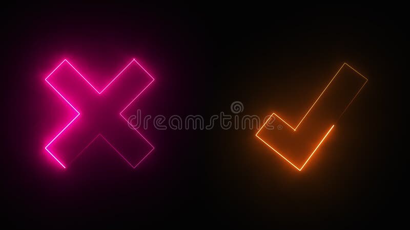 Glowing Tick symbols stock footage. Video of correct - 286277622