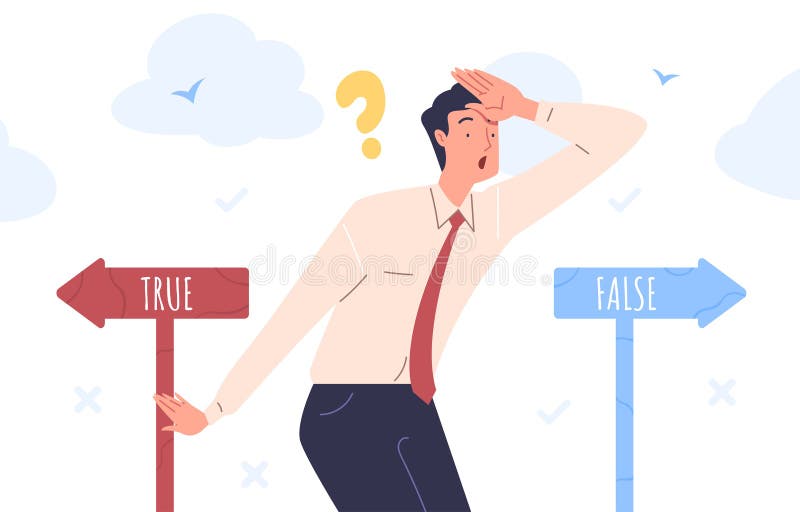 True and False Vector Concept Stock Vector - Illustration of vote, poll ...